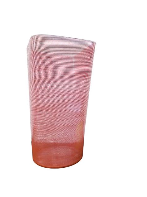 Proantic Barovier And Toso Vase En Verre Avec Filigrane Xxème Siècle