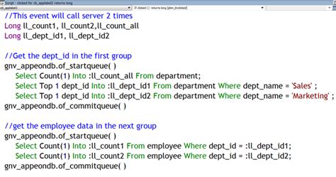 Technique 4 Grouping Multiple Server Calls With Appeon Labels Powerserver Performance