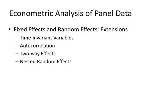 PPT Econometric Analysis Of Panel Data PowerPoint Presentation Free Download ID