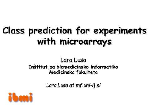 Ppt Class Prediction For Experiments With Microarrays Powerpoint Presentation Id4229858