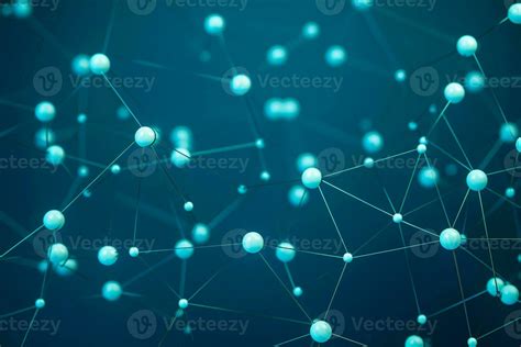 Abstract Science Technology Atom Polygon Blue Background Tech Connect Networking Web Sphere