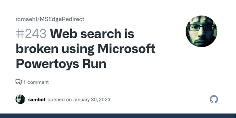 Web Search Is Broken Using Microsoft Powertoys Run · Issue 243 · Rcmaehlmsedgeredirect · Github