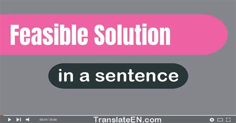 Feasible Solution In A Sentence