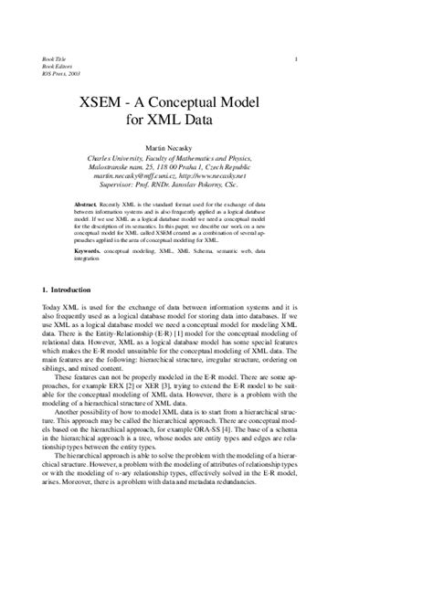 Pdf Xsem A Conceptual Model For Xml Data Martin Nečaský