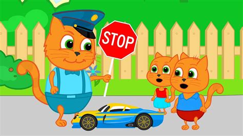 고양이 가족 한국어 교통 법규 어린이를 위한 만화 Youtube