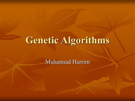 Genetic Algorithmsppt