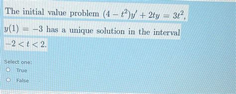 solved the initial value problem 4 t2 y 2ty 3t2 y 1 3