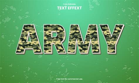 Premium Vector Army Editable Text Effect