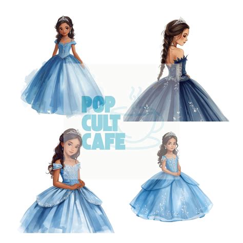 35 Blue Quinceanera Png Clipart Set Blue Dress Illustration For