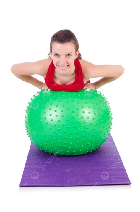 Young Woman Exercising With Swiss Ball Background And Picture For Free
