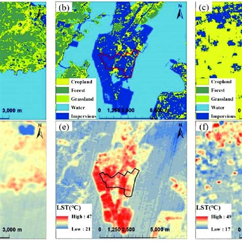 Examples Of Land Cover Maps And Lst Spatial Distribution Maps Of