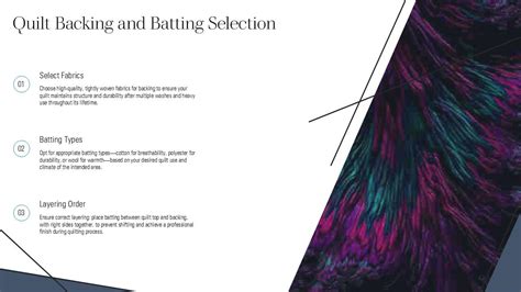 Quilt Backing And Batting Selection Advanced Quilting Techniques Ppt Template St Ai Ss Ppt
