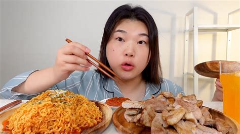 진비빔면and목전지 먹방 Youtube