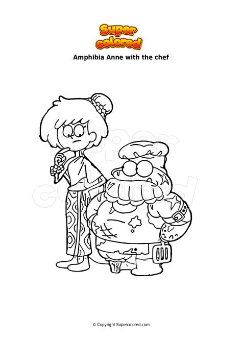 Coloring Page Amphibia Anne With The Chef