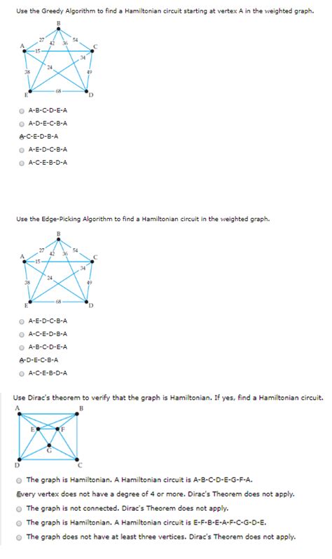 solved use the greedy algorithm to find a hamiltonian
