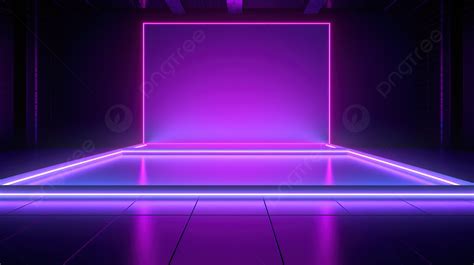 콘크리트 바닥에 자외선 네온 불빛이 있는 사각형 스테이지의 3d 렌더링 형광등 네온 룸 레이저 배경 배경 일러스트 및 사진 무료 다운로드 Pngtree