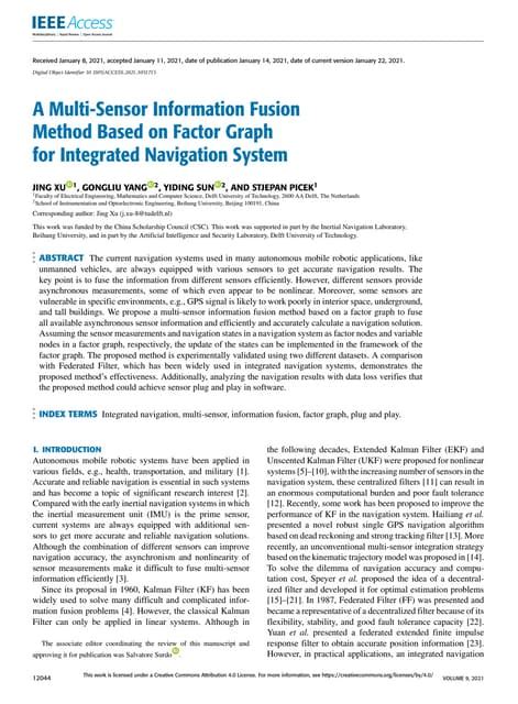 a multi sensor information fusion method based on factor graph for