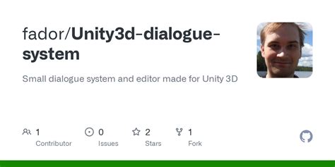 Github Fadorunity3d Dialogue System Small Dialogue System And