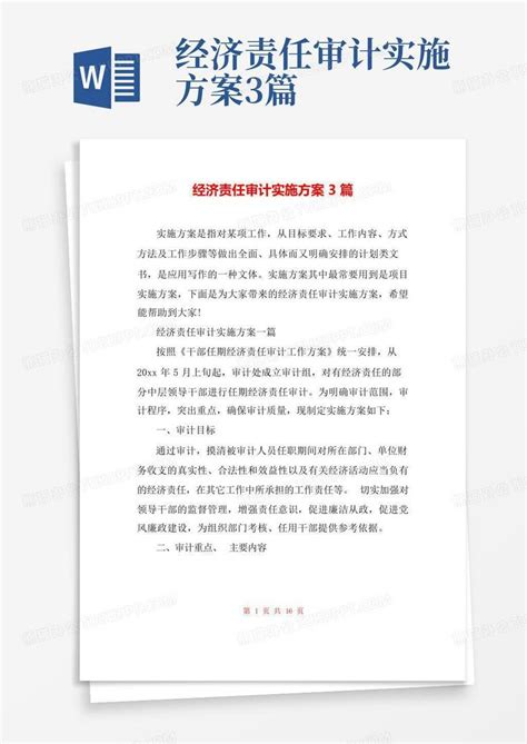 经济责任审计实施方案3篇word模板下载编号lgaexkkw熊猫办公