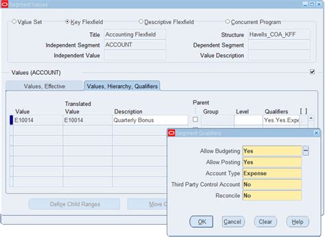Oracle Ebs Preserved Checkbox Gl Account Code Combinations