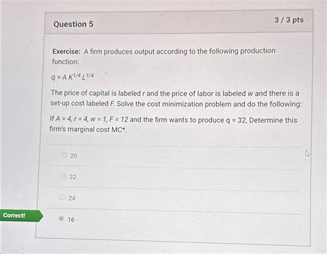 Solved Question 533 ﻿ptsexercise A Firm Produces Output