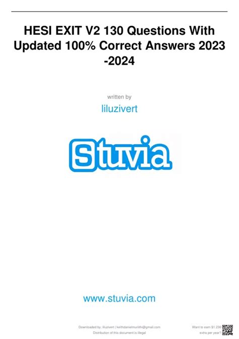 HESI EXIT V Questions With Updated Correct Answers Hesi Exit Stuvia US