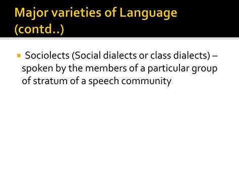 PPT Language Variation Major Varieties Of Language PowerPoint Presentation ID
