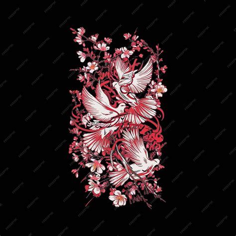 голубиная типография Ai генерирует графический дизайн футболки Премиум векторы