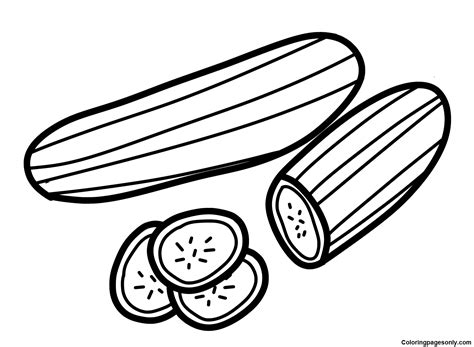Free Printable Cucumber Coloring Page Free Printable Coloring Pages
