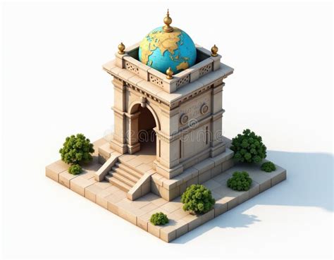 Globe On Architectural Structure Stock Illustration Illustration Of Model World 365616782