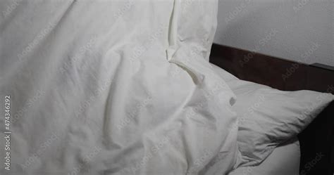 Close Up Caucasian Couple Having Sex To Bed In Light Room Man Amd