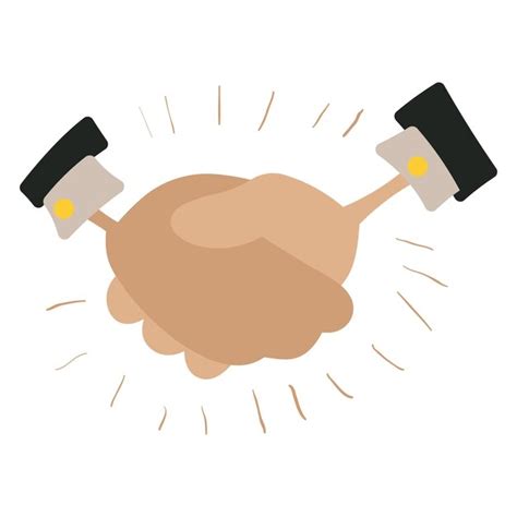 악수 만화 그림 흰색에 고립 된 컬러 기호 프리미엄 벡터