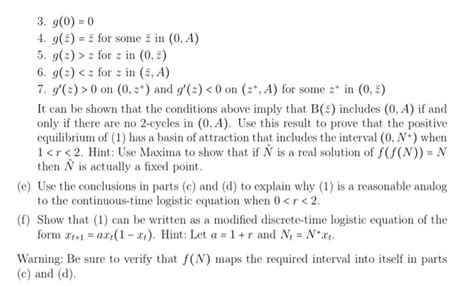 Consider The Discrete Time Logistic Equation For