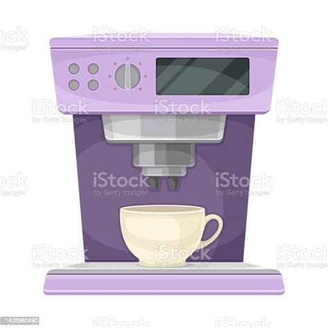 전기 커피 메이커와 컵을 카페 요리 기기 벡터 일러스트 레이 션으로 커피 양조 가정 생활에 대한 스톡 벡터 아트 및 기타 이미지