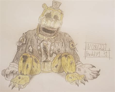 Stylized Withered Golden Freddy V30 Do You Believe In Ghost Rfivenightsatfreddys