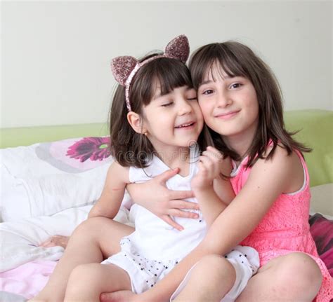 Two Sisters Stock Image Image Of Sisters Smiling Morning 82863065