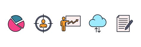 Data Analysis Set Icon Symbol Template For Graphic And Web Design Collection Logo Vector