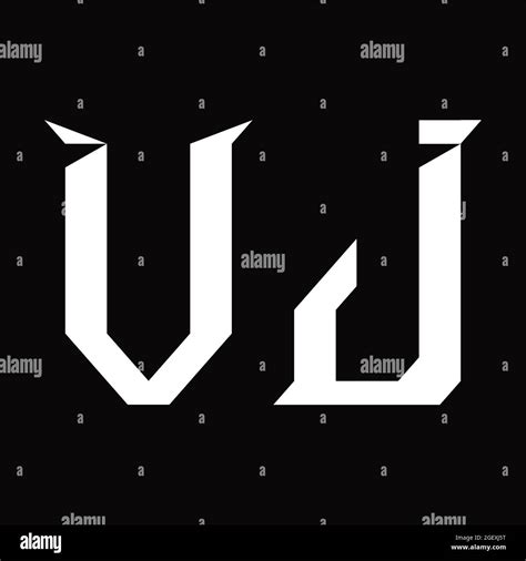 Vj Logo Monogram With Vintage Overlapping Linked Style On White Design