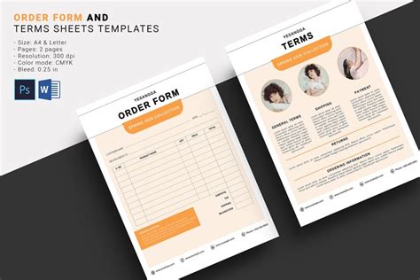 Order Form And Terms Sheets 1203796 Customizable Templates Design Bundles