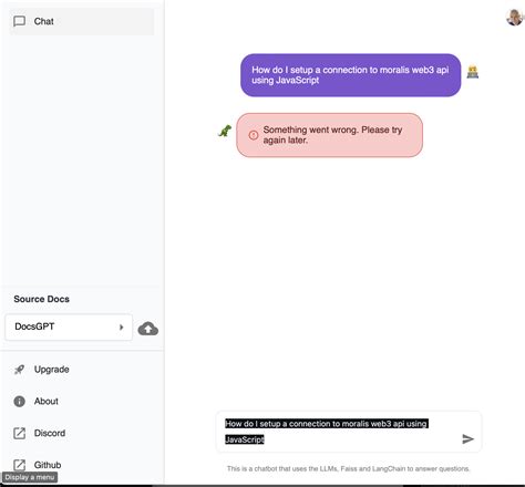 live demo error · issue 198 · arc53 docsgpt · github