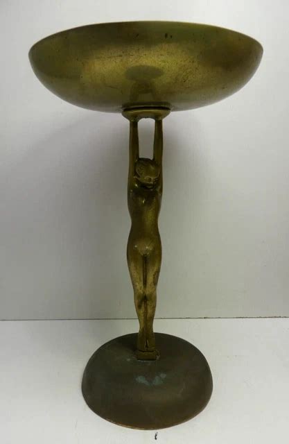 Original Art Deco Cast Brass Diana Naked Lady Statue Comport Fruit Bowl Tazza Picclick Au