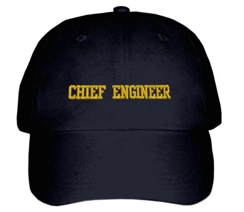 Chief Engineer Cap Embroidered Black Nautical Kart