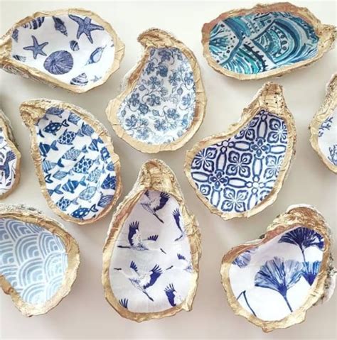 Decoupage Oyster Shells Painted Happy Happy Nester