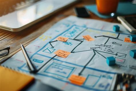 Premium Photo Craft A Flowchart Guiding Marketers Through The De