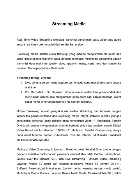 Streaming Media Streaming Media Real Time Video Streaming Teknologi