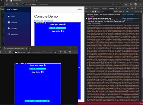 GitHub Blazor Console HACC HACC HTML ANSI Console Canvas Blazor WebAssembly Component To