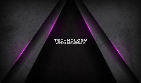 3d 블랙 테크노 추상 배경은 보라색 빛 효과 장식으로 어두운 공간에 레이어를 겹칩니다 그래픽 디자인 요소 배너 전단지 카드