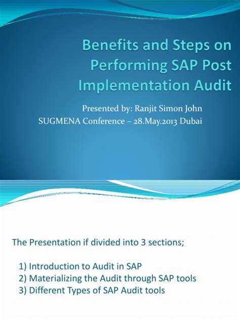 Benefits And Steps On Performing Sap Post Implementation Audit