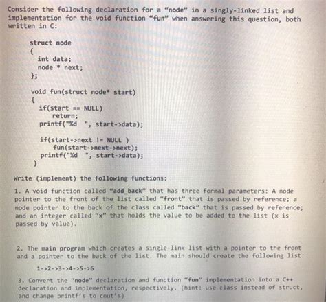 Solved Consider The Following Declaration For A Node In A