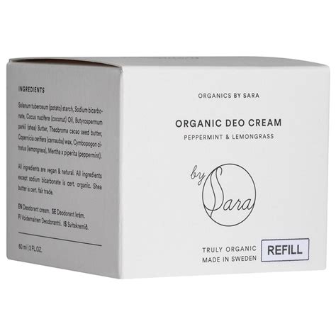 Organics By Sara Organic Deo Cream Refill 60 Ml